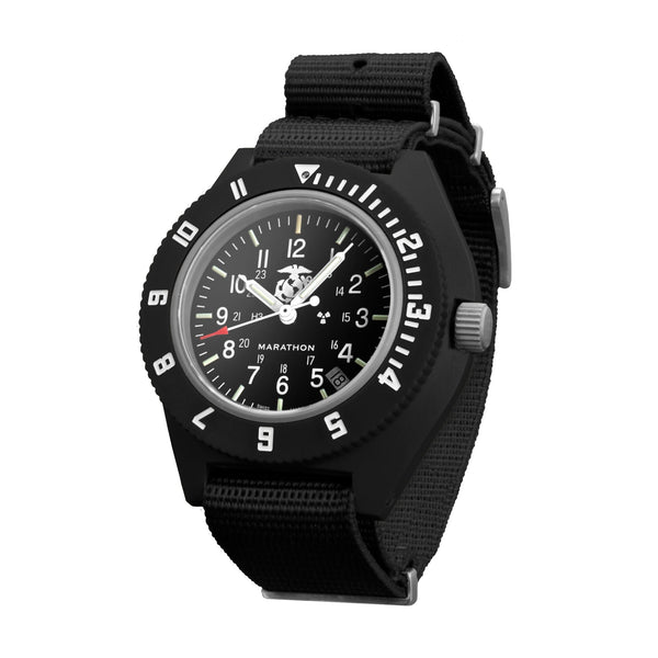 Marathon Watch 41mm Official USMC Black Pilot's Navigator with Date