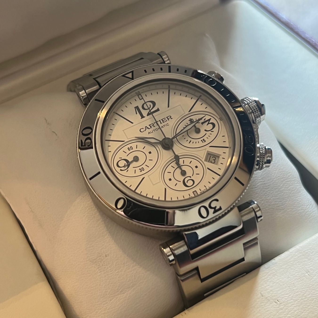 Cartier Pasha Seatimer Chronograph Full Set W31089M7