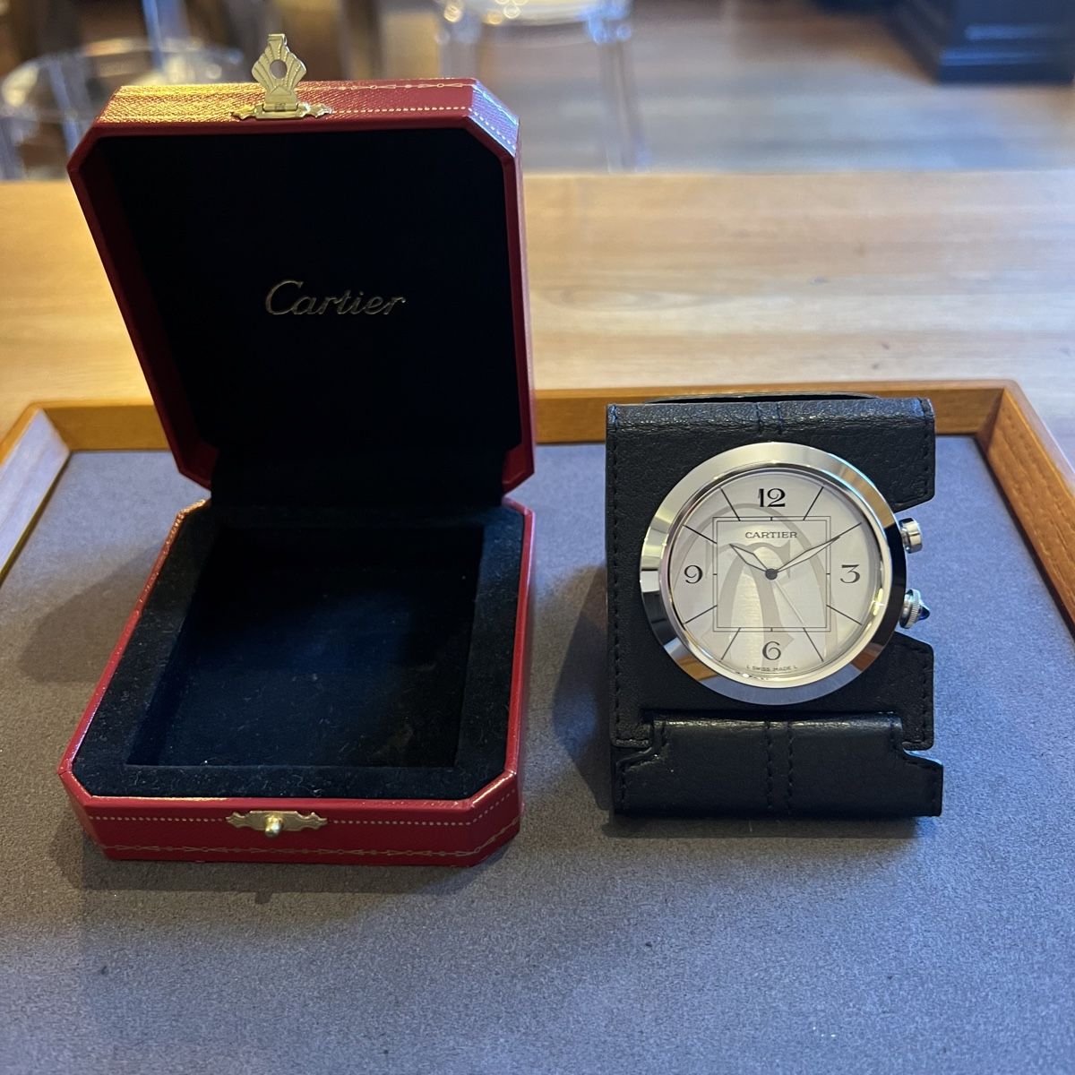 Cartier Travel Table Alarm Clock New Battery